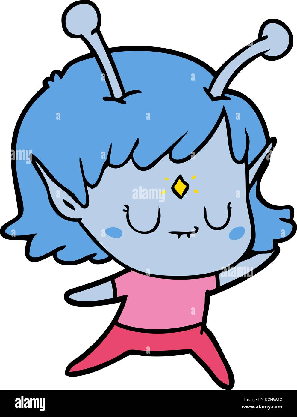 cartoon alien girl Stock Vector Image & Art - Alamy