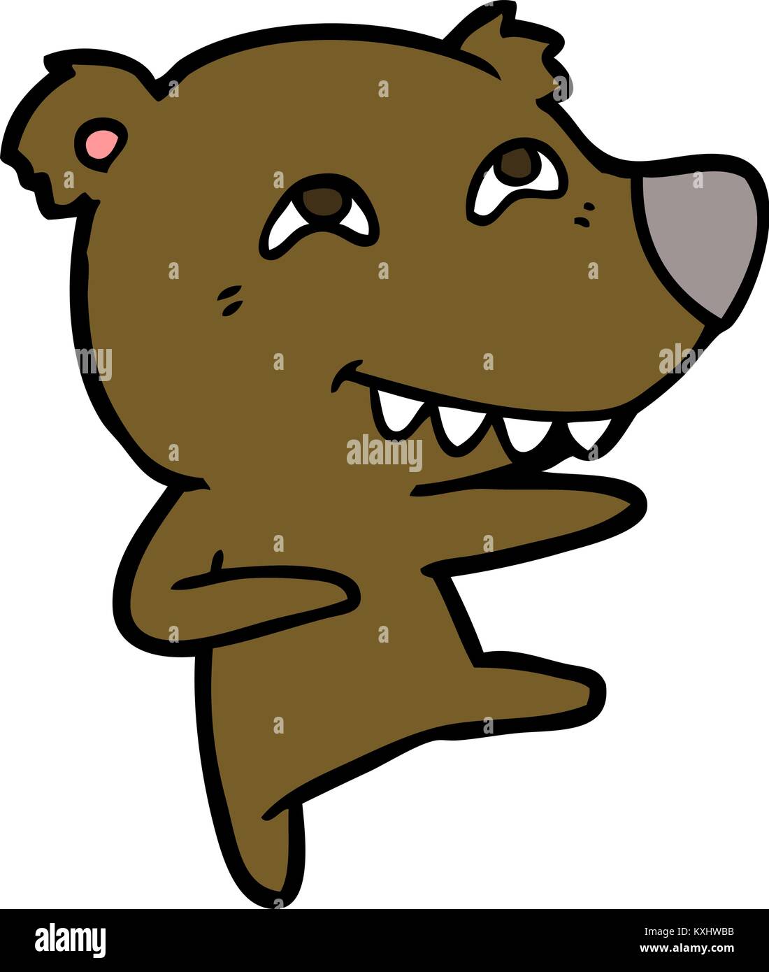 cartoon bear showing teeth while dancing Stock Vector Image & Art - Alamy