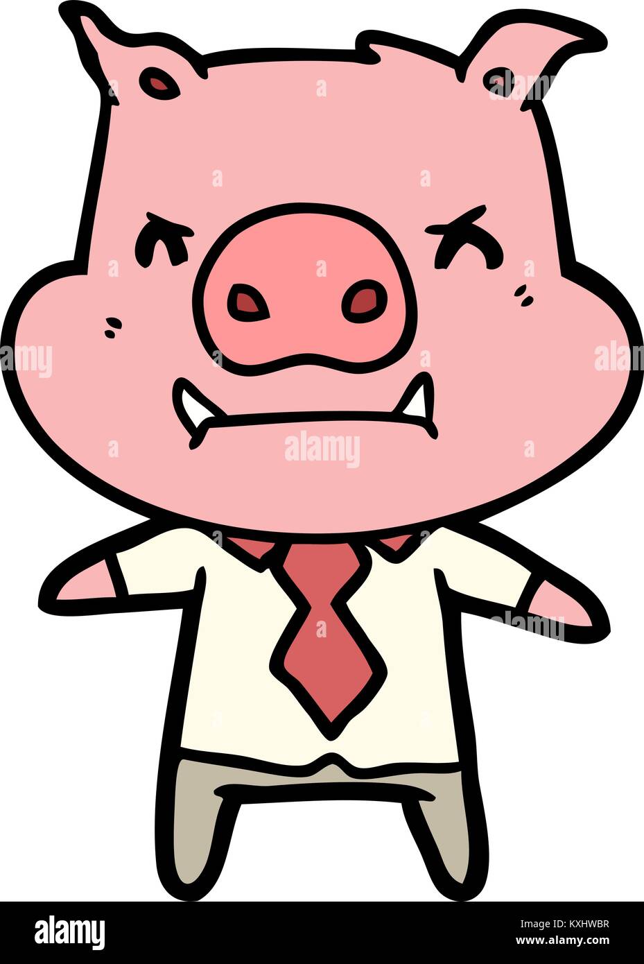angry cartoon pig boss Stock Vector Image & Art - Alamy