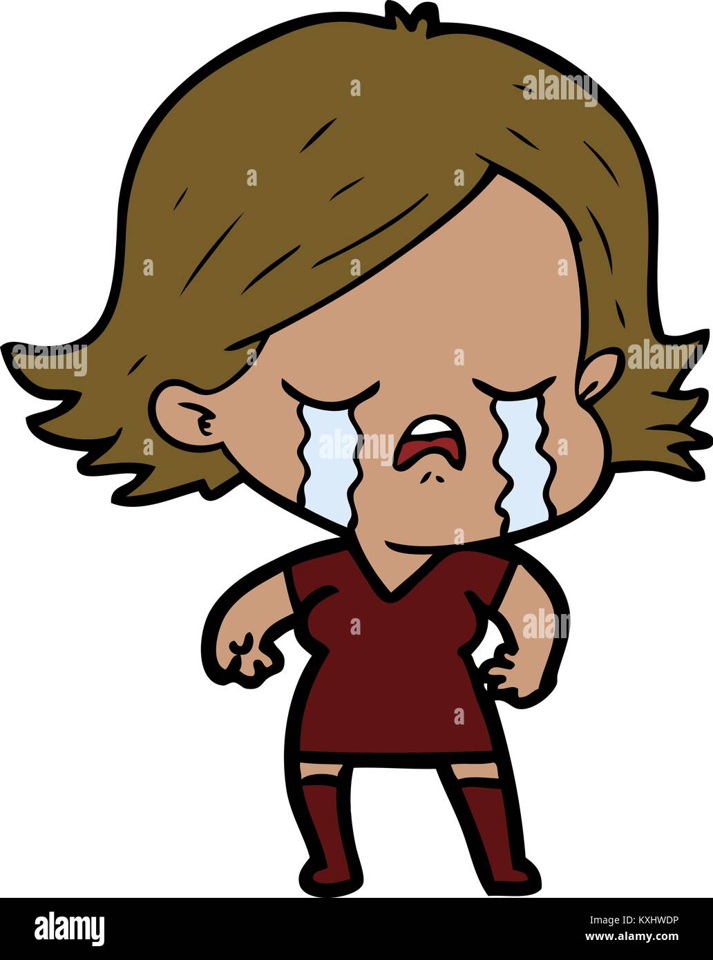 cartoon girl crying Stock Vector Image & Art - Alamy