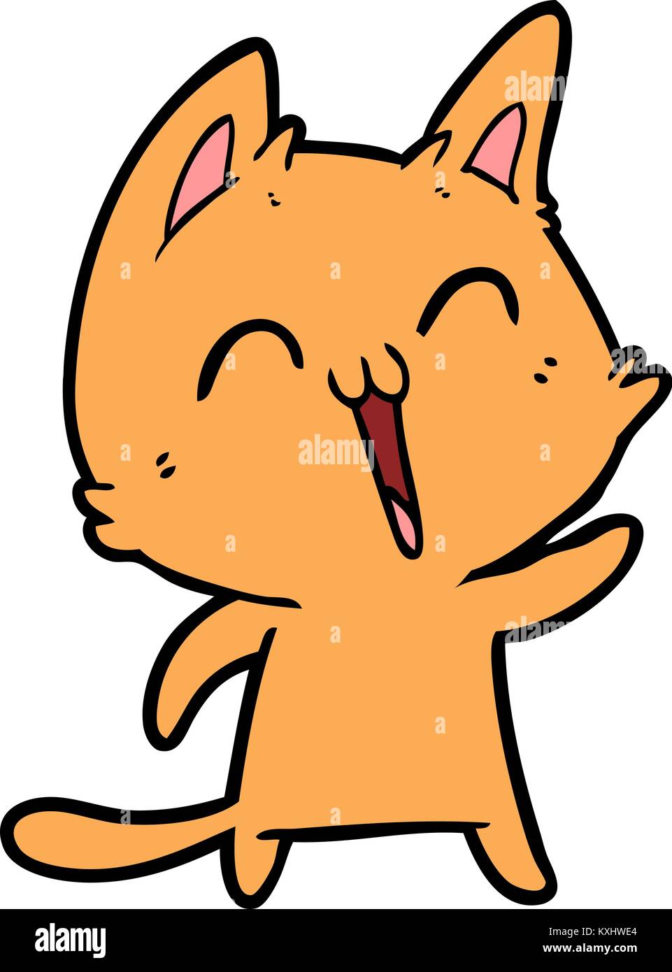 happy cartoon cat meowing Stock Vector Image & Art - Alamy