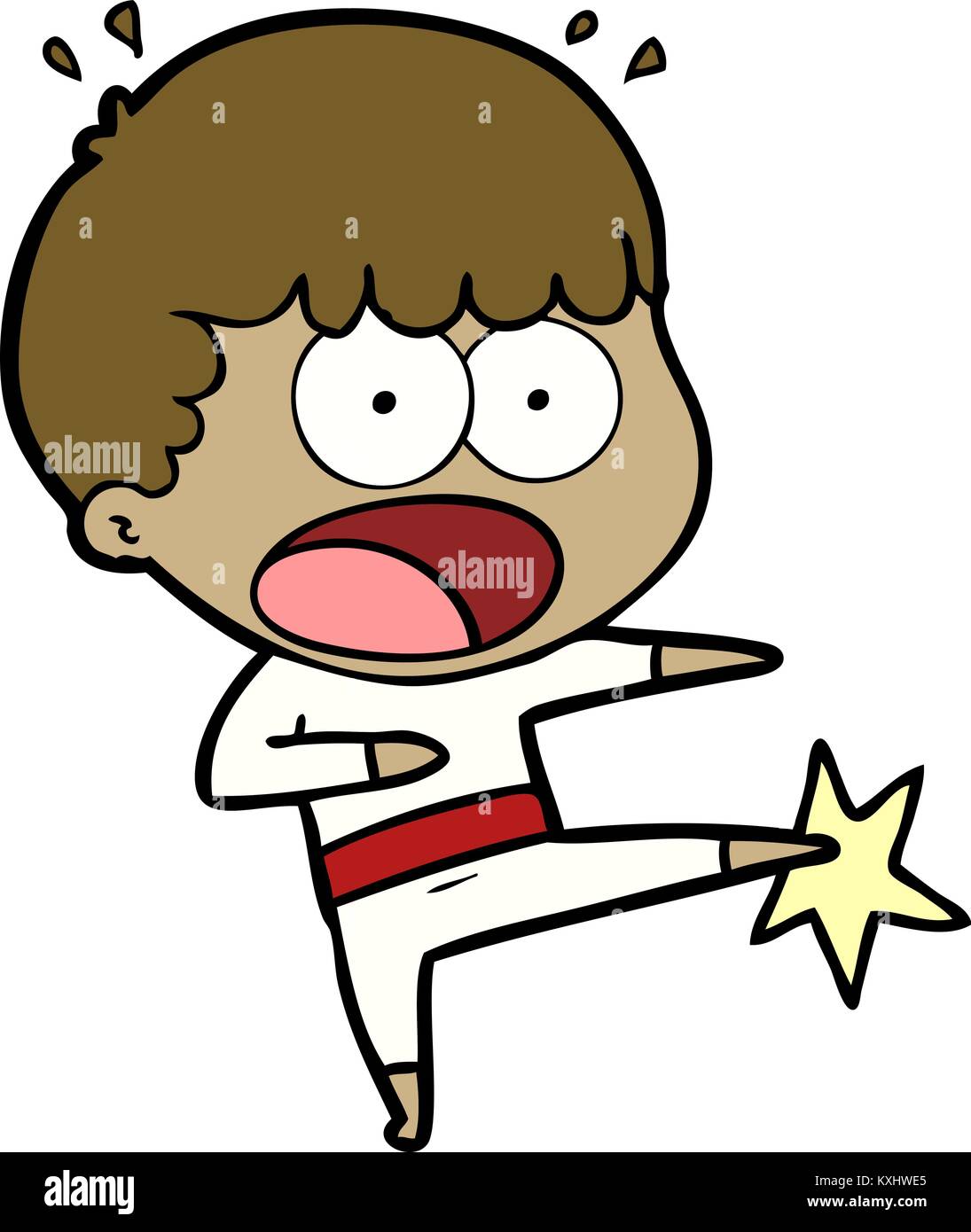 cartoon boy karate kicking Stock Vector Image & Art - Alamy