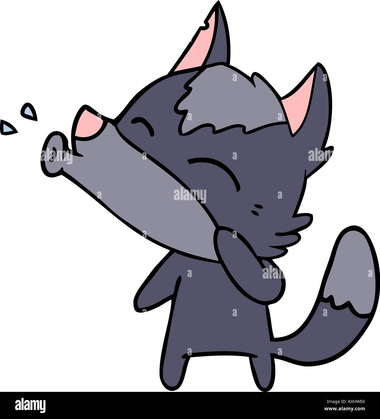 howling wolf cartoon Stock Vector Image & Art - Alamy