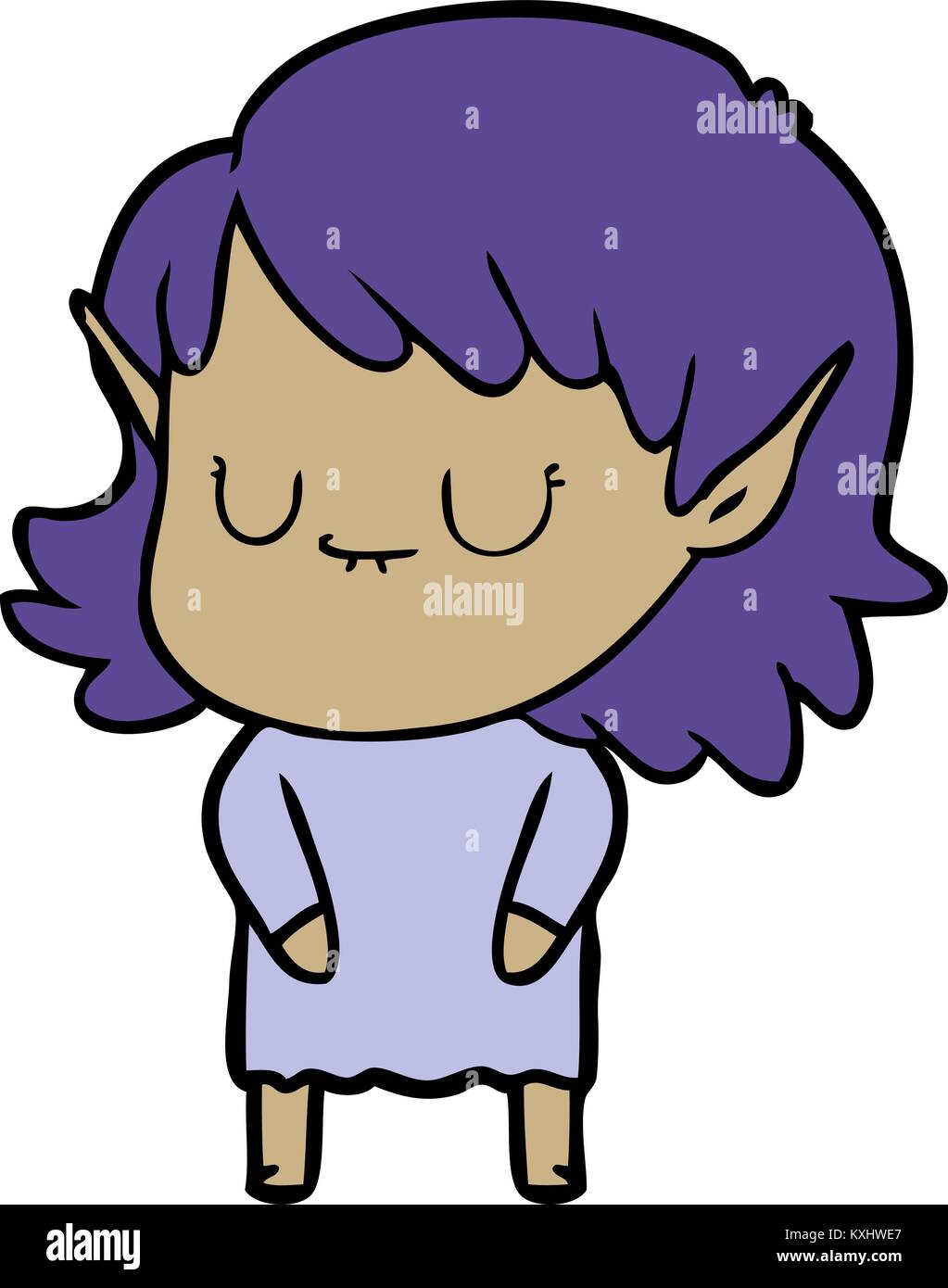 happy cartoon elf girl Stock Vector Image & Art - Alamy