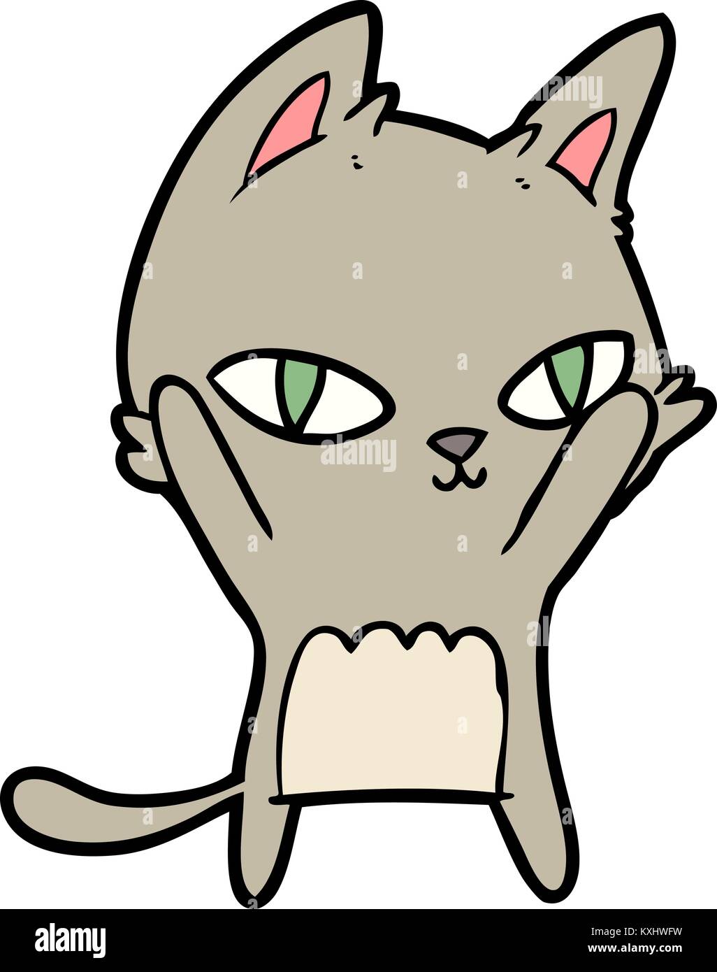 cartoon cat staring Stock Vector Image & Art - Alamy