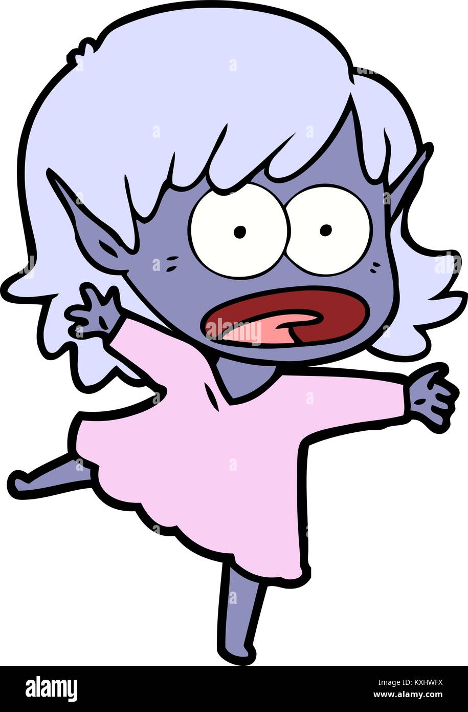 cartoon shocked elf girl Stock Vector Image & Art - Alamy