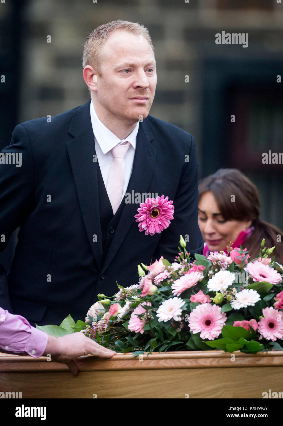 Malcolm Willsher takes the coffin of his wife, Jodie, who was stabbed ...