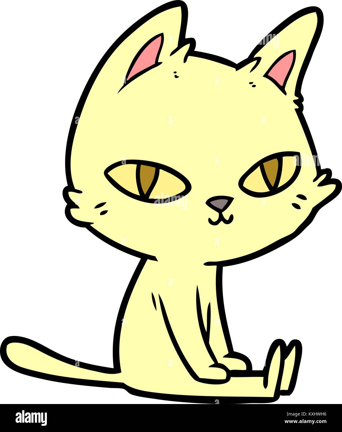 cartoon cat sitting Stock Vector Image & Art - Alamy