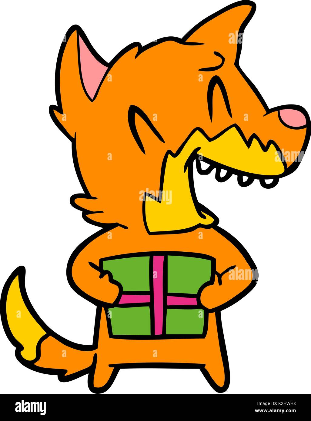 laughing christmas fox cartoon Stock Vector Image & Art - Alamy