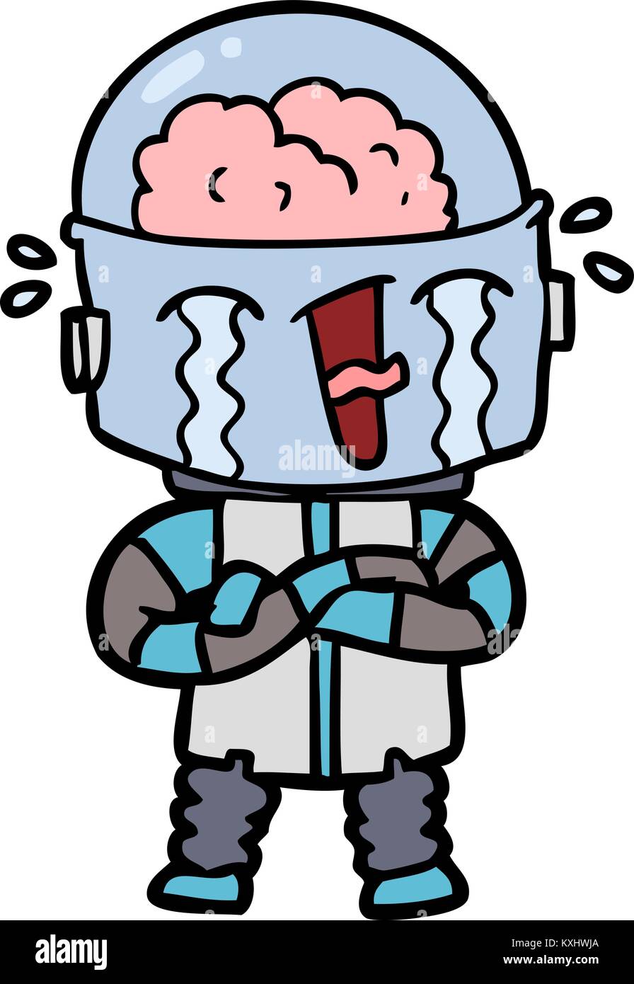 cartoon crying robot Stock Vector Image & Art - Alamy