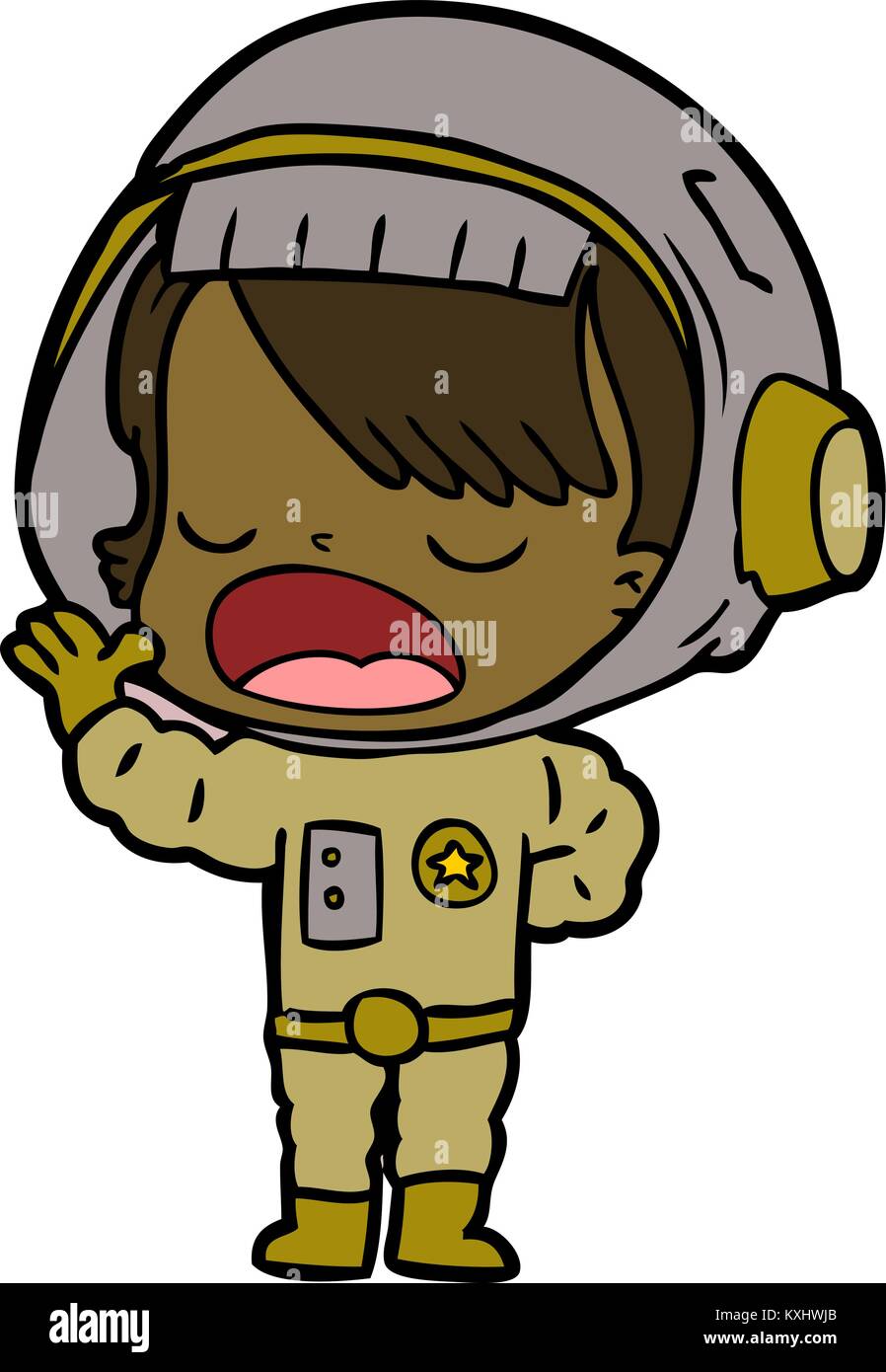 cartoon astronaut woman explaining Stock Vector Image & Art - Alamy