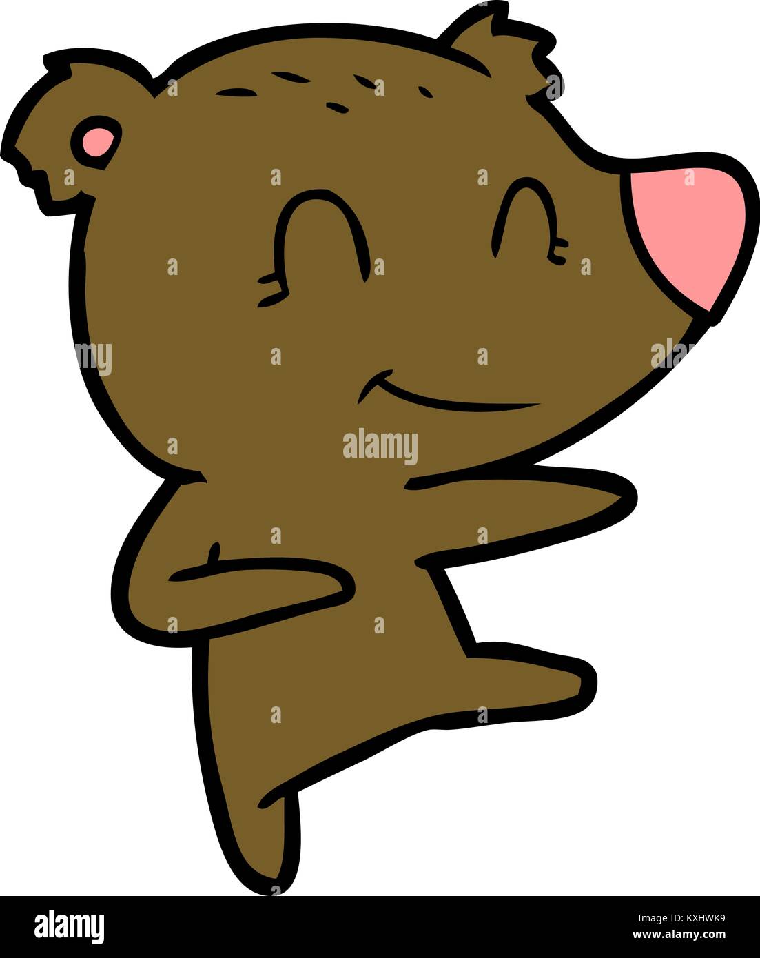 Happy cartoon bear dancing smiling hi-res stock photography and images ...
