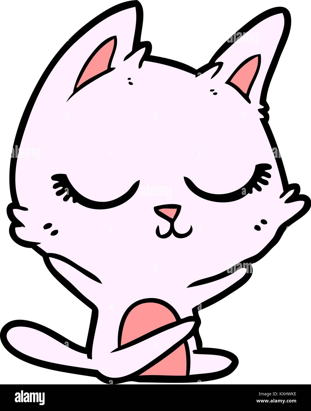 calm cartoon cat Stock Vector Image & Art - Alamy