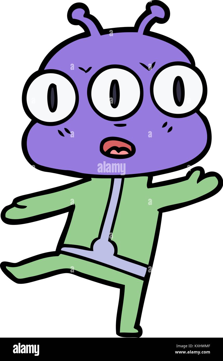 cartoon three eyed alien Stock Vector Image & Art - Alamy