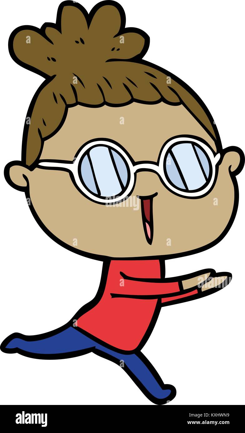 cartoon woman wearing spectacles Stock Vector Image & Art - Alamy