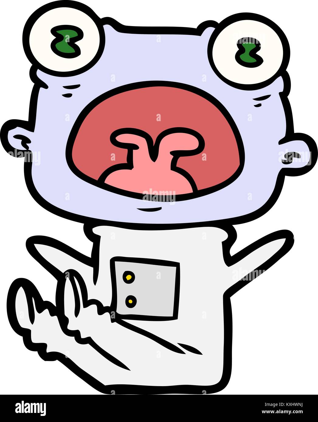 cartoon weird alien shouting Stock Vector Image & Art - Alamy