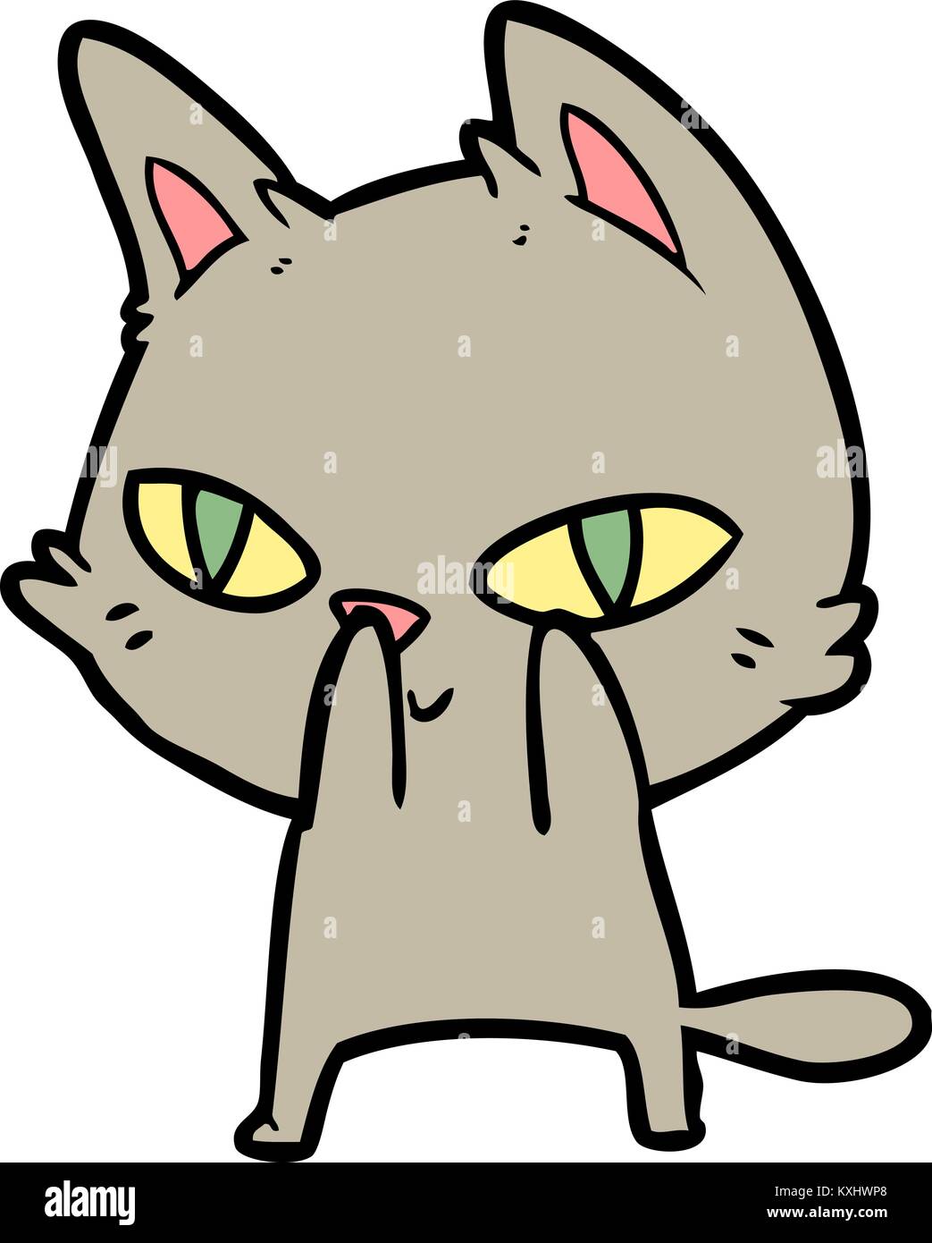 cartoon cat staring Stock Vector Image & Art - Alamy