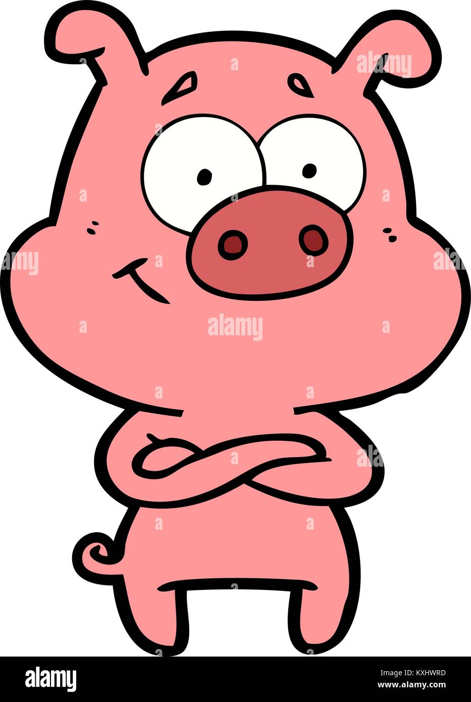 happy cartoon pig Stock Vector Image & Art - Alamy