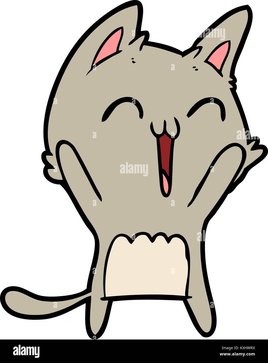 happy cartoon cat meowing Stock Vector Image & Art - Alamy