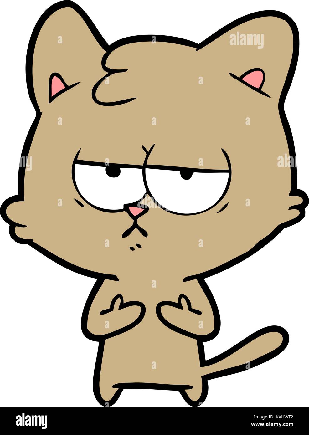 bored cartoon cat Stock Vector Image & Art - Alamy