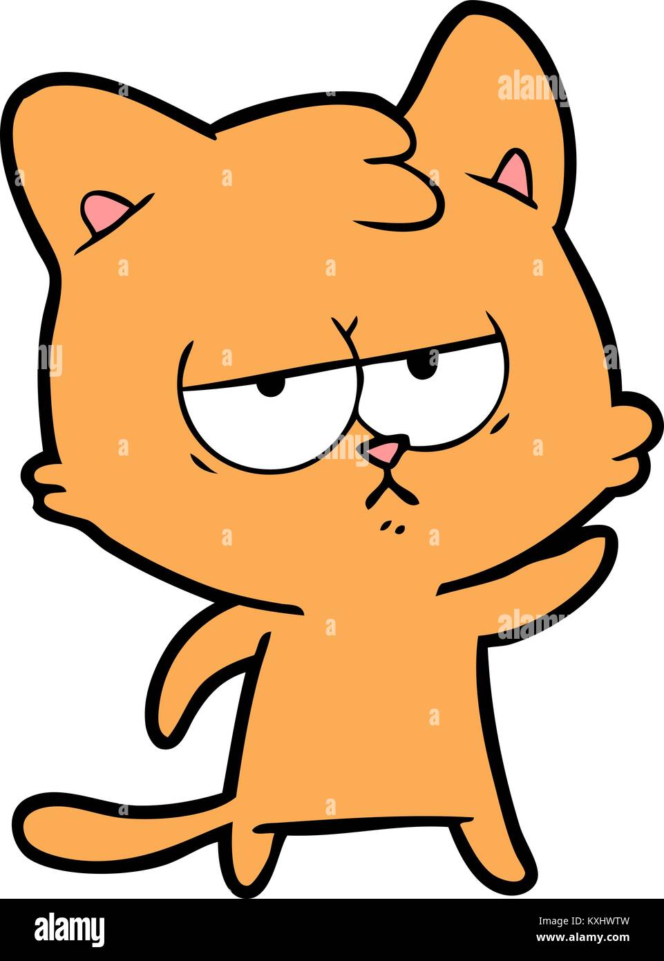 bored cartoon cat Stock Vector Image & Art - Alamy