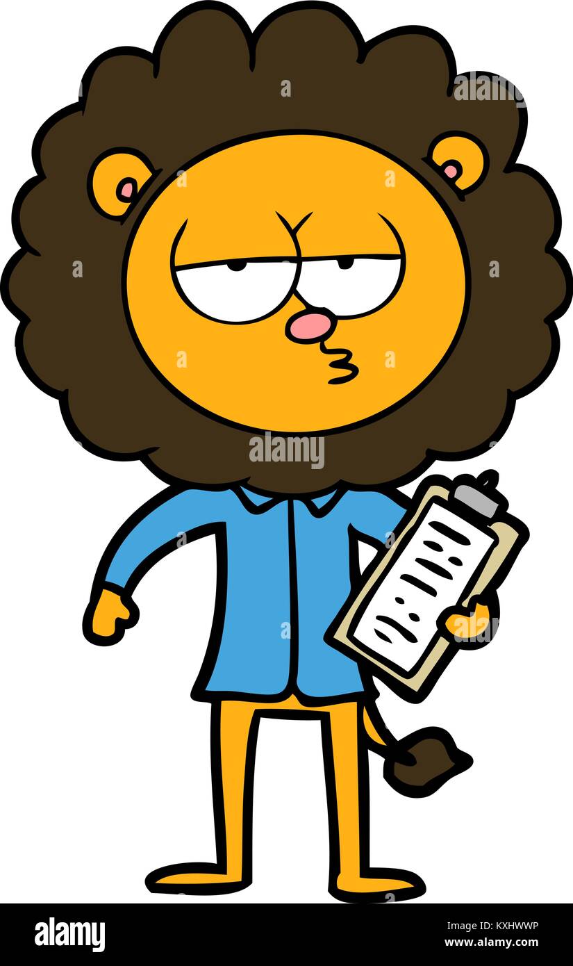 cartoon bored lion manager Stock Vector Image & Art - Alamy