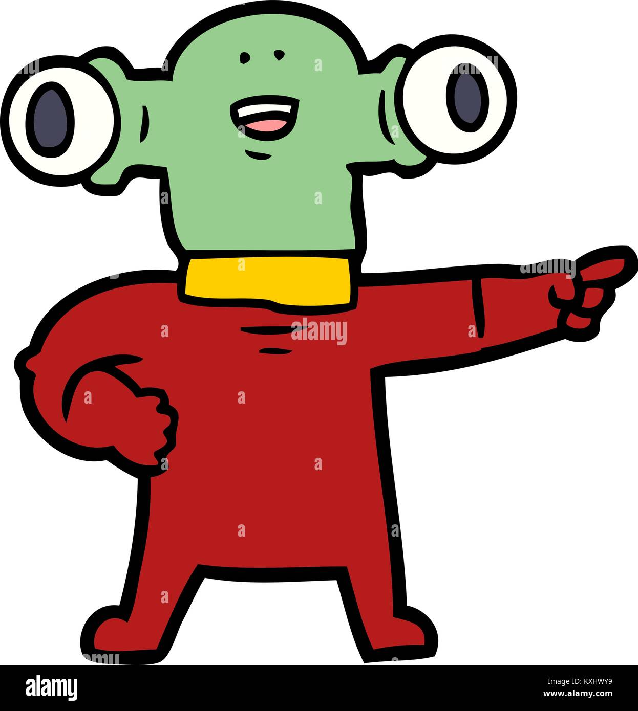 friendly cartoon alien pointing Stock Vector Image & Art - Alamy