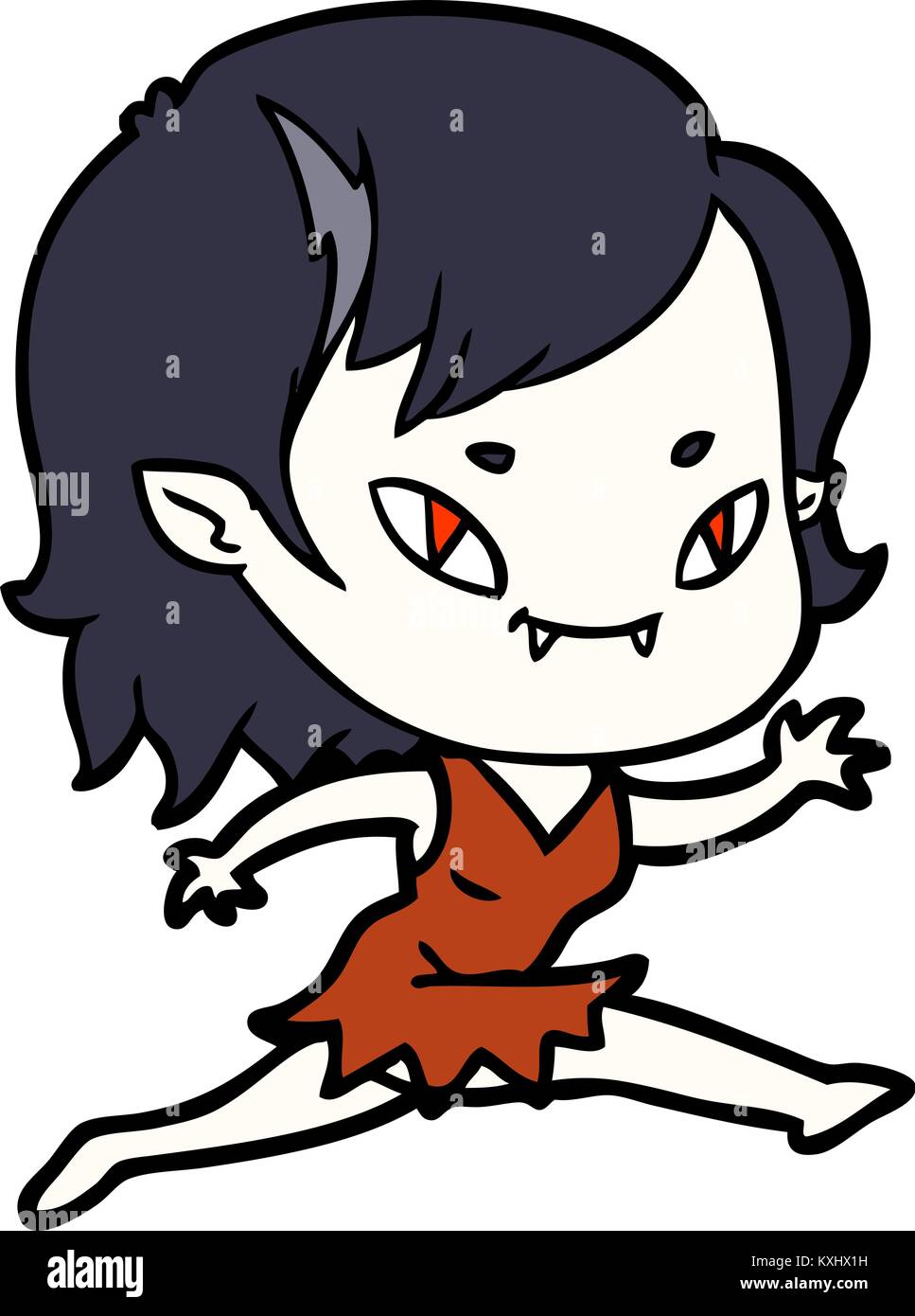 cartoon friendly vampire girl running Stock Vector Image & Art - Alamy