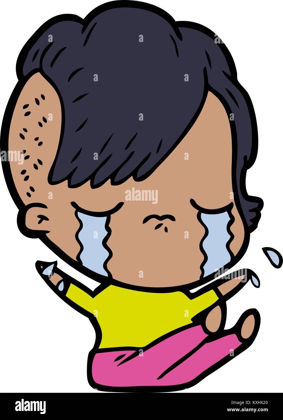 cartoon crying girl Stock Vector Image & Art - Alamy
