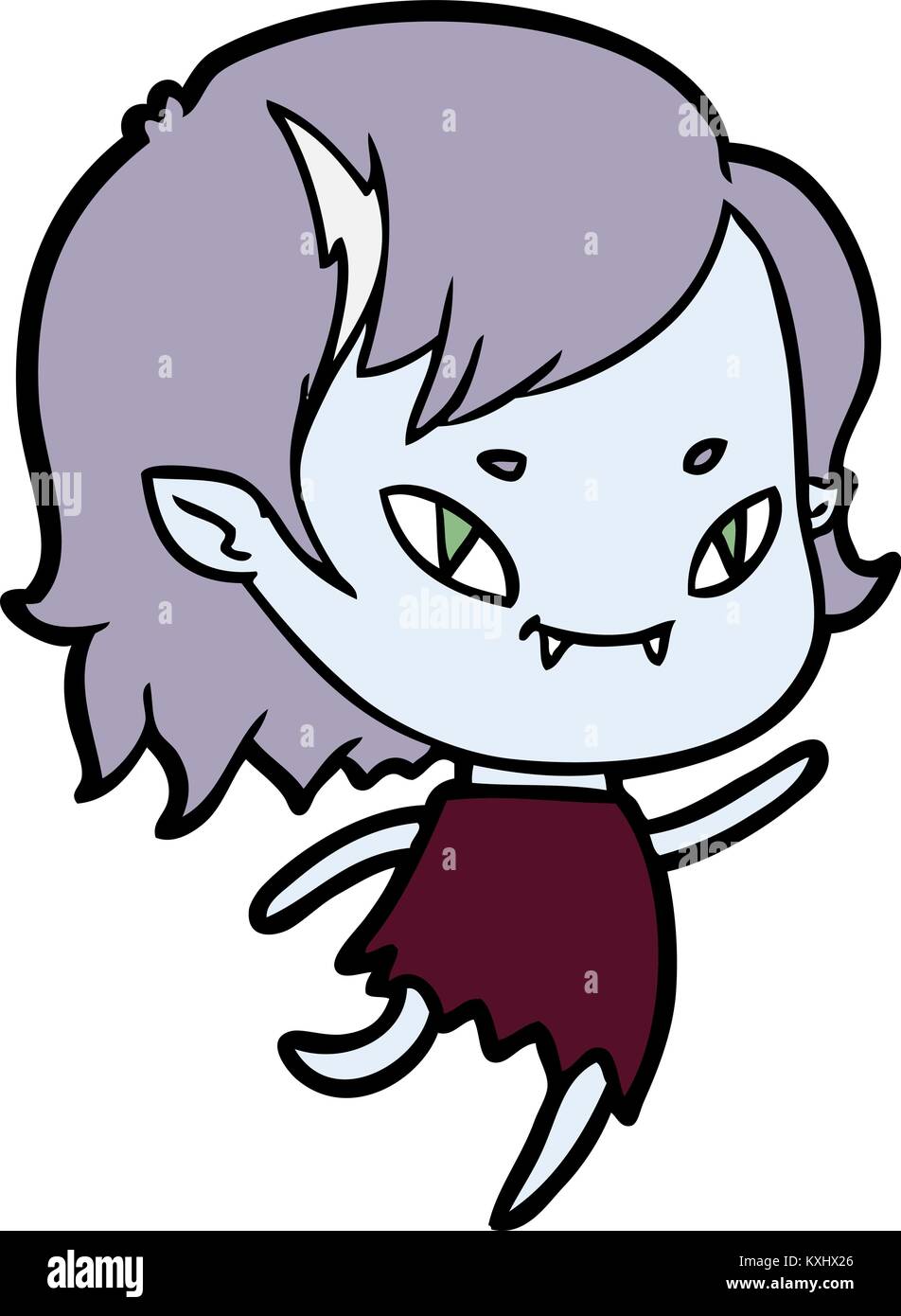 cartoon friendly vampire girl running Stock Vector Image & Art - Alamy