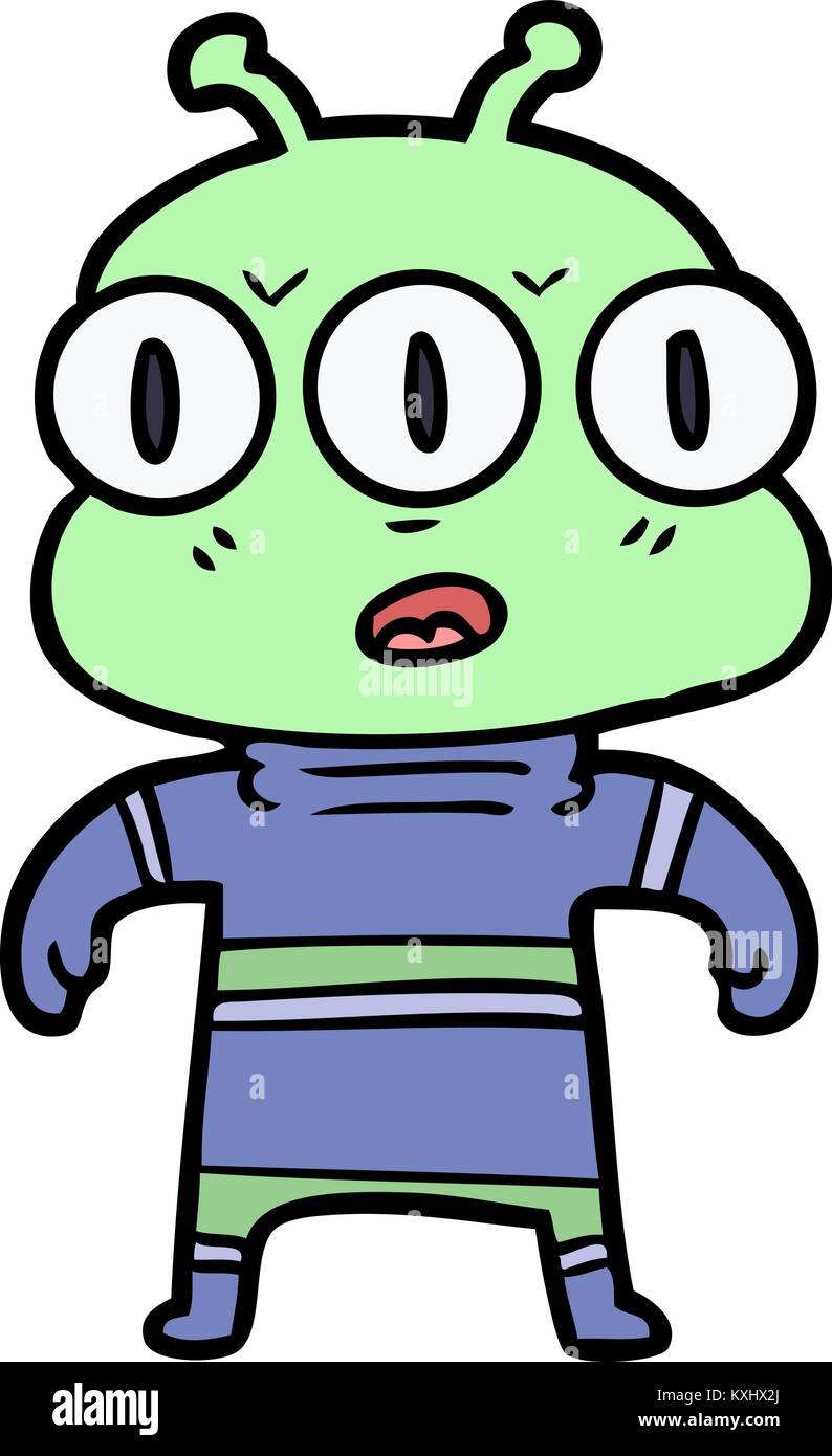 cartoon three eyed alien Stock Vector Image & Art - Alamy