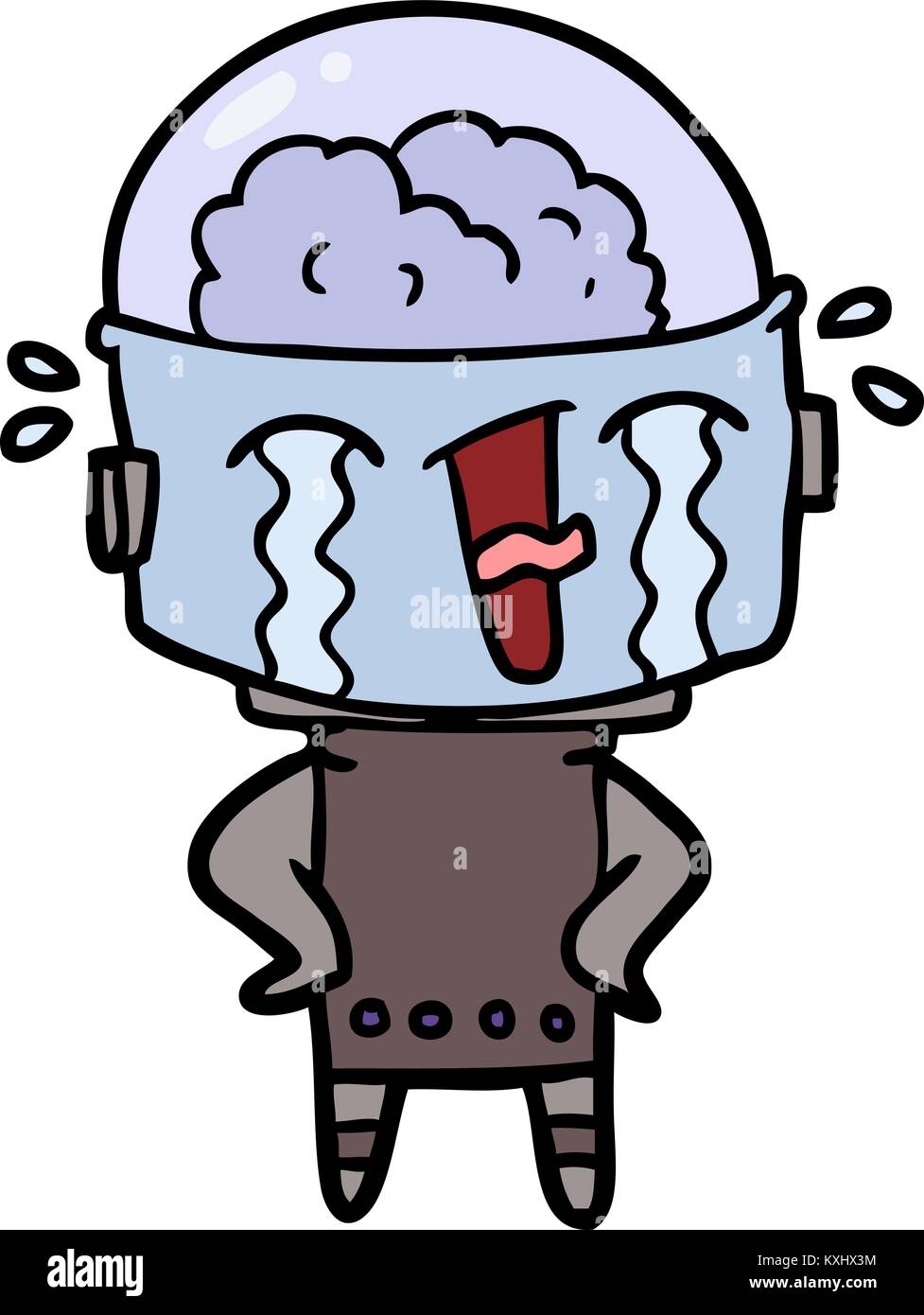 cartoon crying robot Stock Vector Image & Art - Alamy