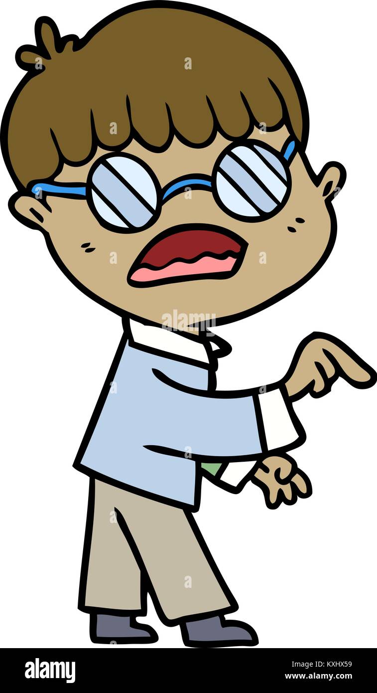 cartoon boy wearing spectacles Stock Vector Image & Art - Alamy