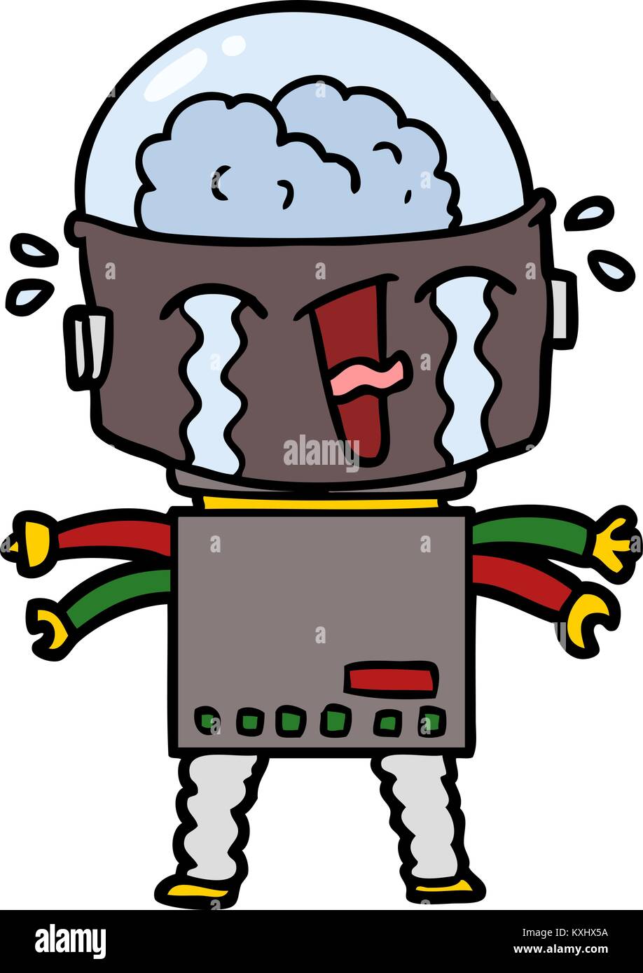 cartoon crying robot Stock Vector Image & Art - Alamy