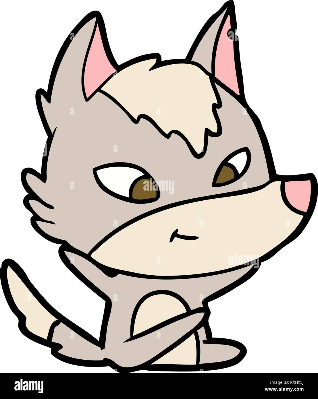 friendly cartoon wolf Stock Vector Image & Art - Alamy