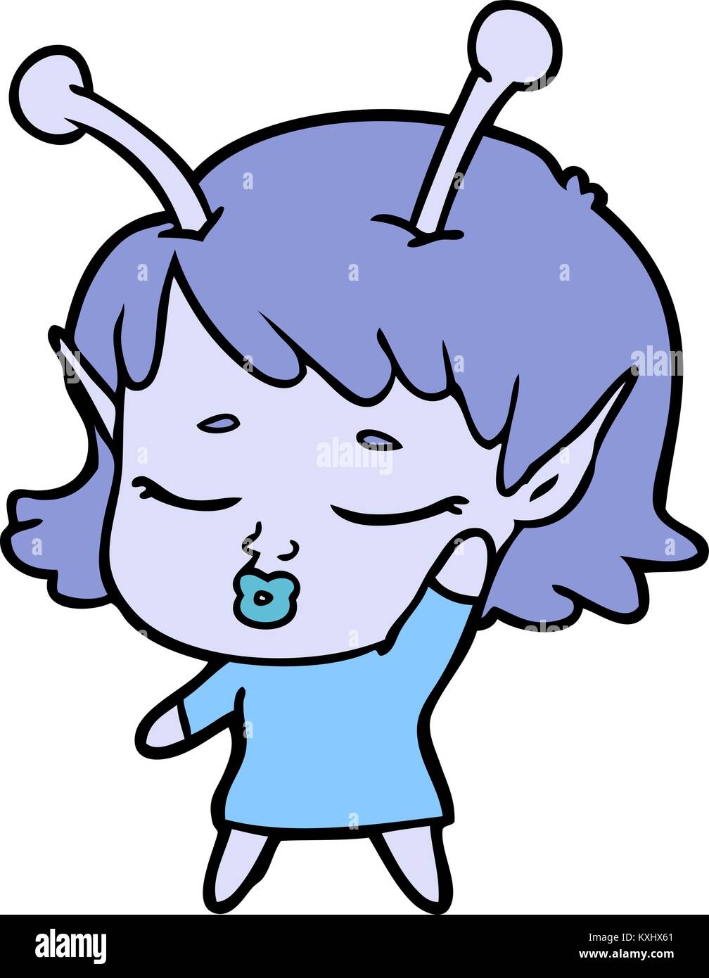 cute alien girl cartoon Stock Vector Image & Art - Alamy