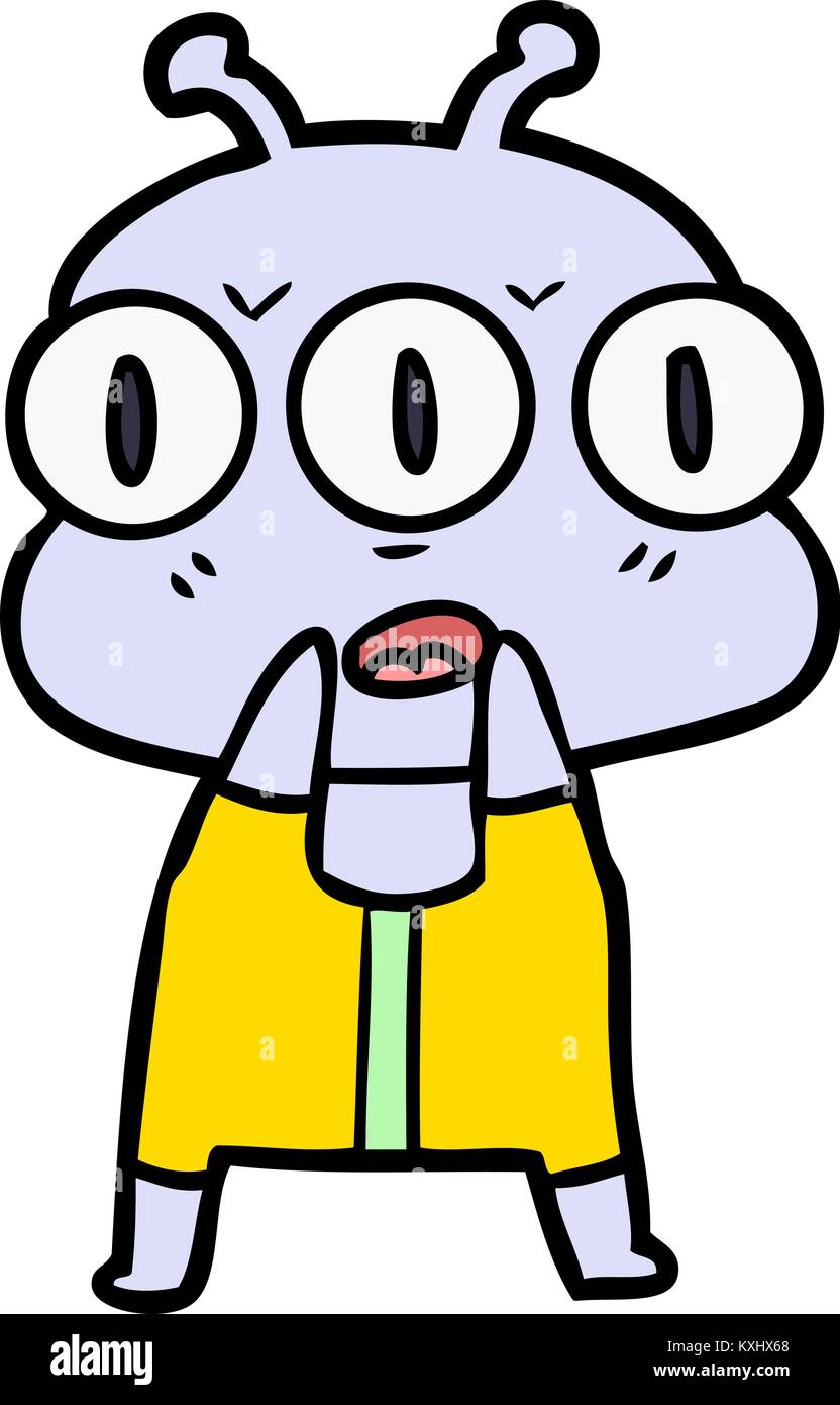 cartoon three eyed alien Stock Vector Image & Art - Alamy