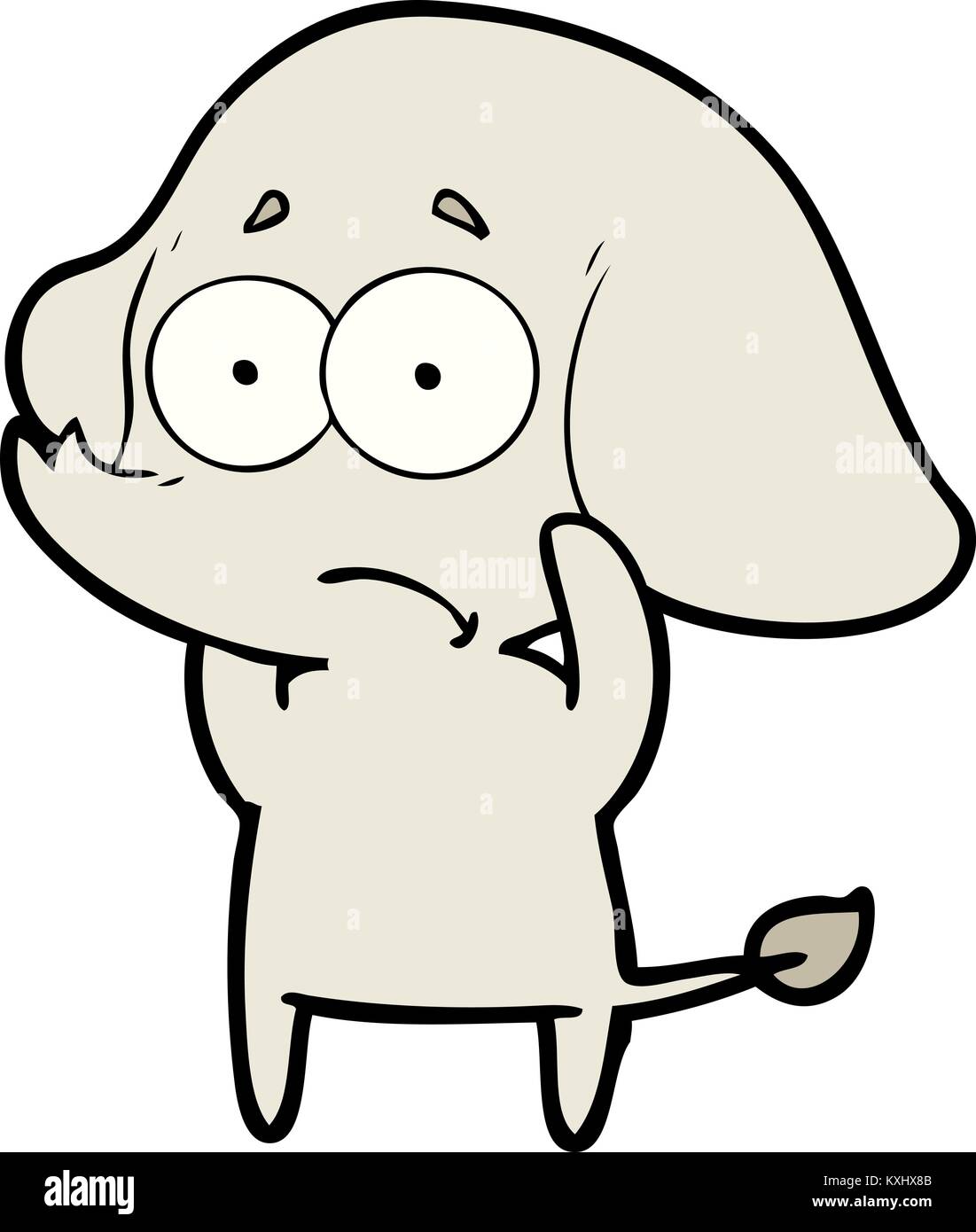 cartoon unsure elephant Stock Vector Image & Art - Alamy