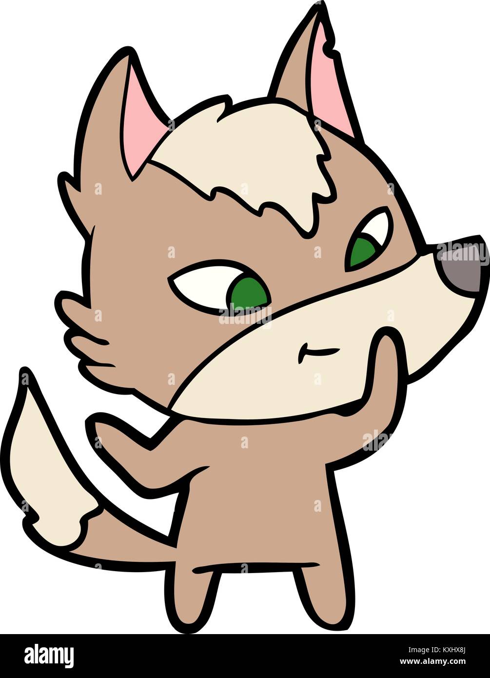 friendly cartoon wolf Stock Vector Image & Art - Alamy