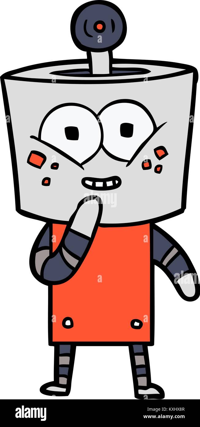 happy cartoon robot giggling Stock Vector Image & Art - Alamy