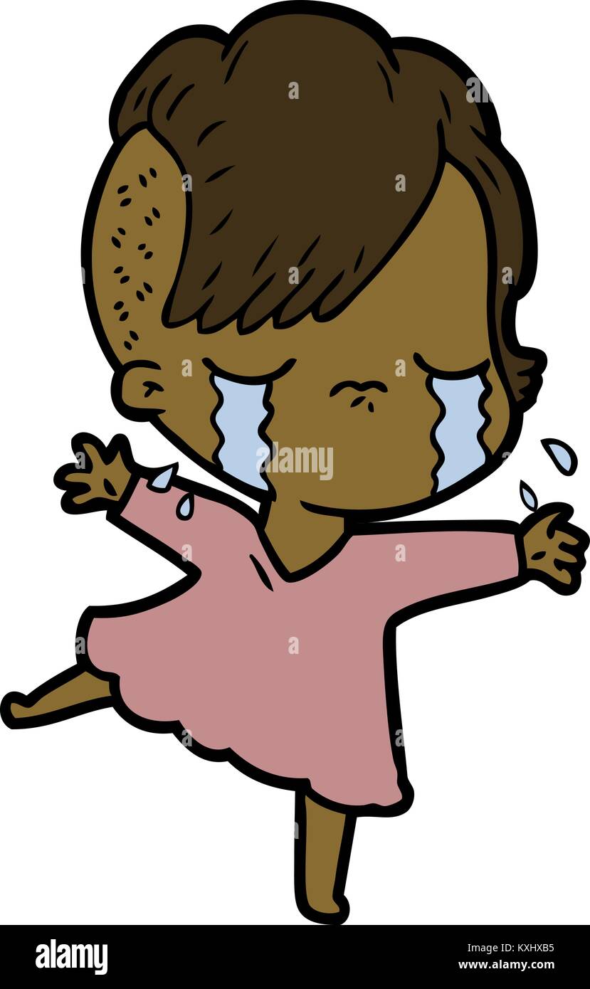 cartoon crying girl Stock Vector Image & Art - Alamy