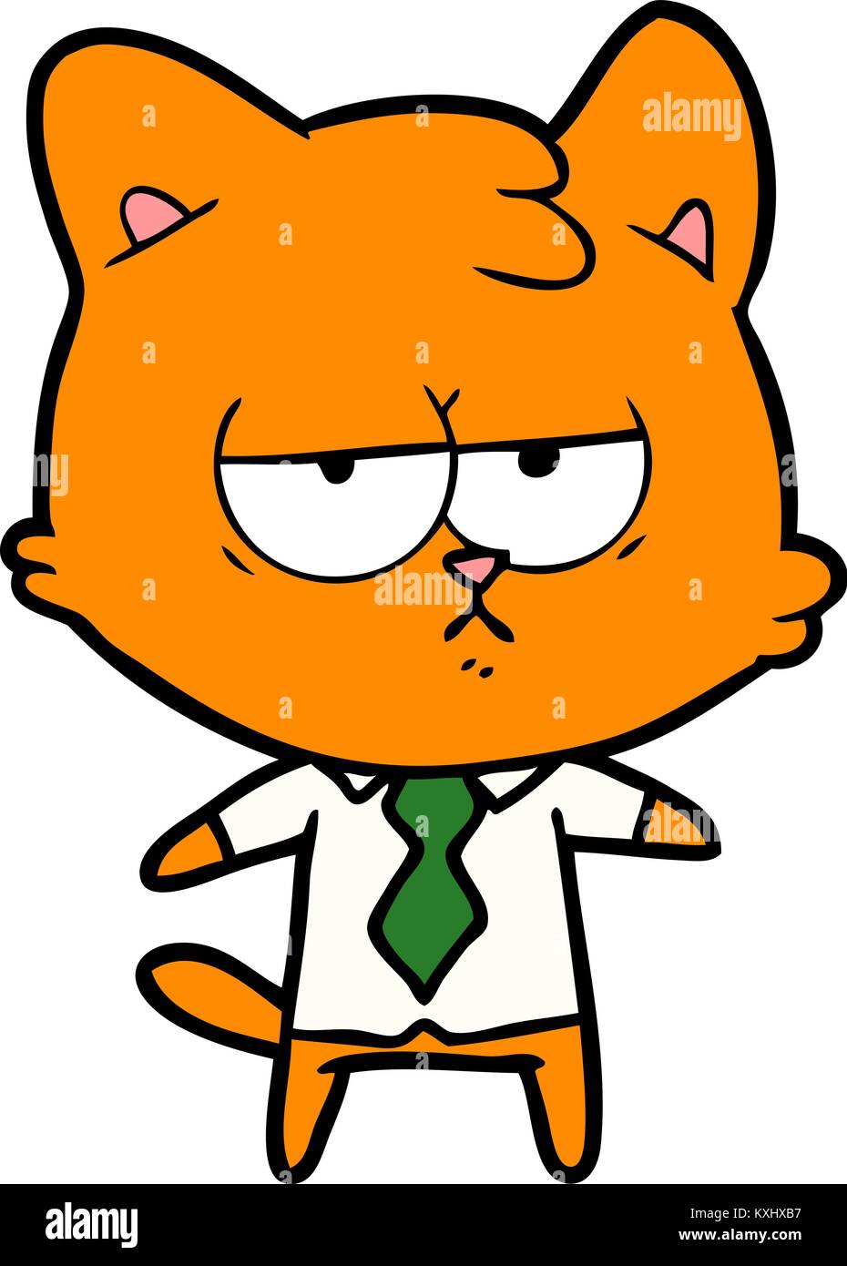 bored cartoon cat Stock Vector Image & Art - Alamy