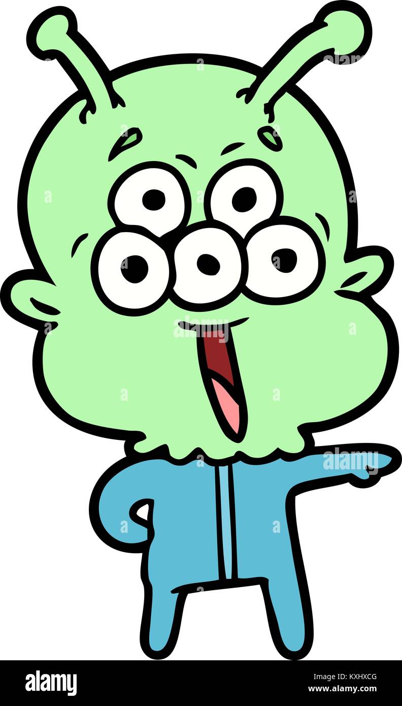 happy cartoon alien Stock Vector Image & Art - Alamy