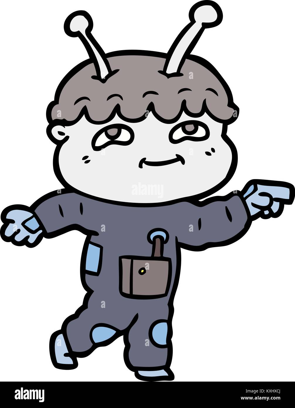 friendly cartoon spaceman pointing Stock Vector Image & Art - Alamy