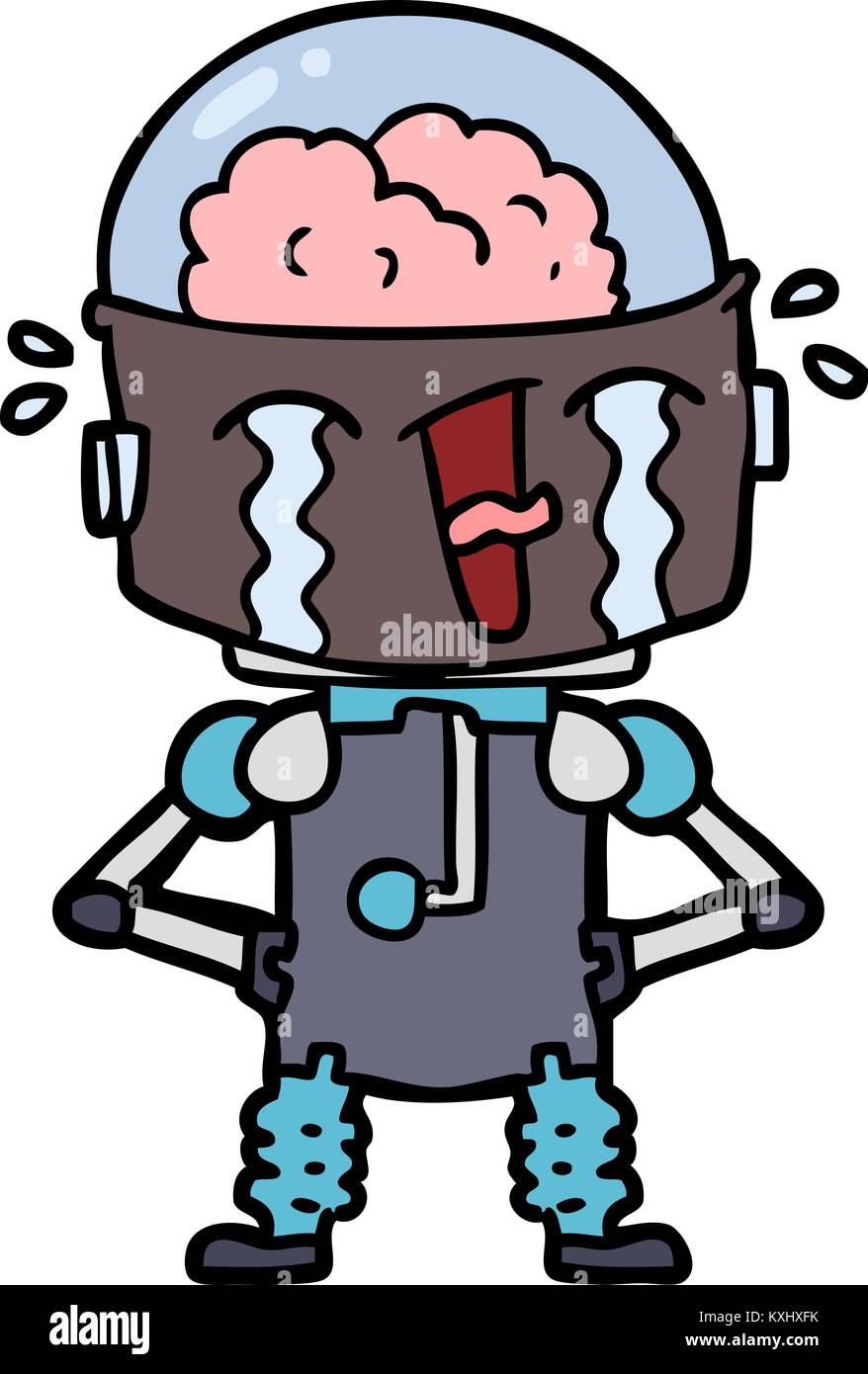 cartoon crying robot Stock Vector Image & Art - Alamy
