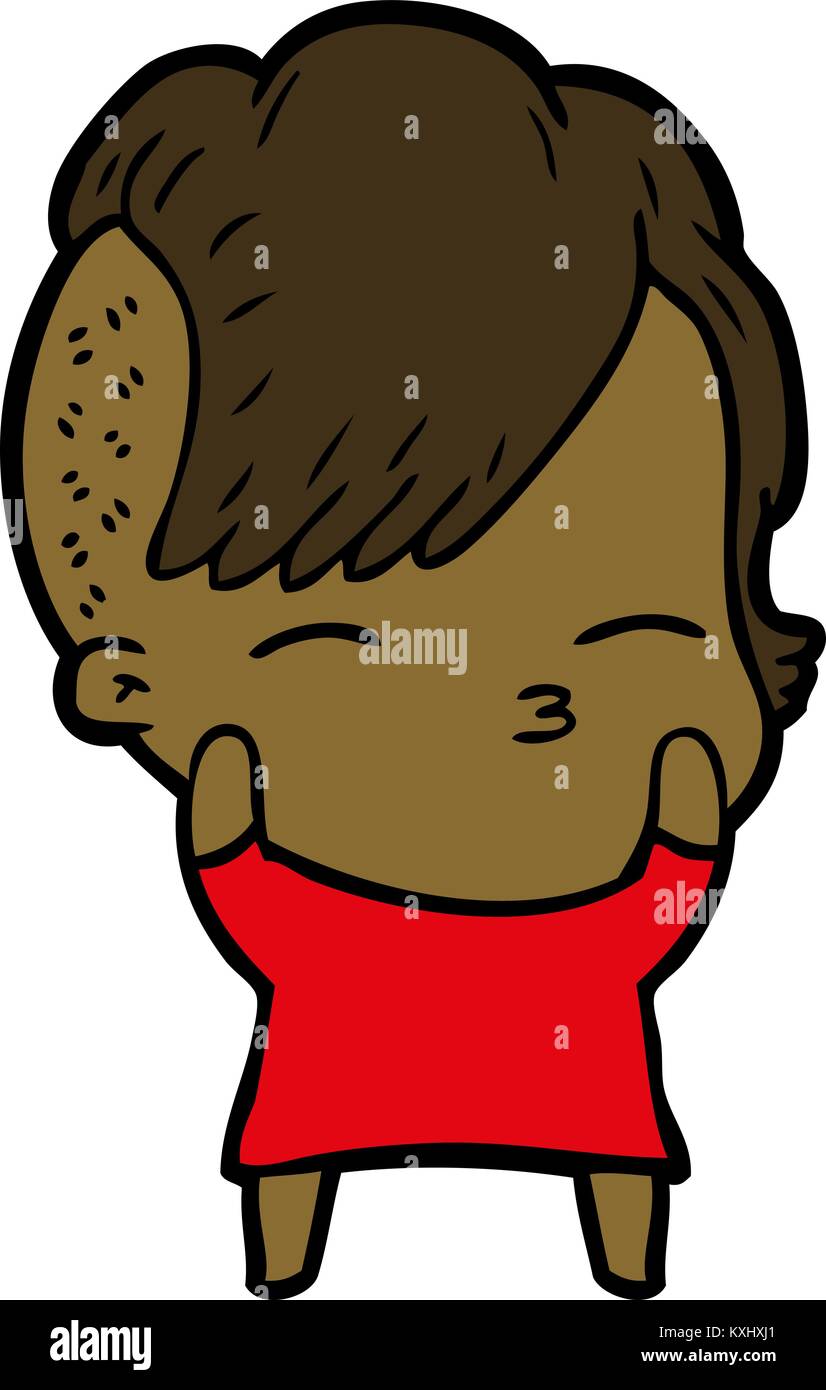 cartoon squinting girl Stock Vector Image & Art - Alamy