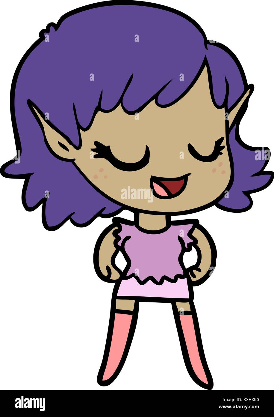 happy cartoon elf girl Stock Vector Image & Art - Alamy