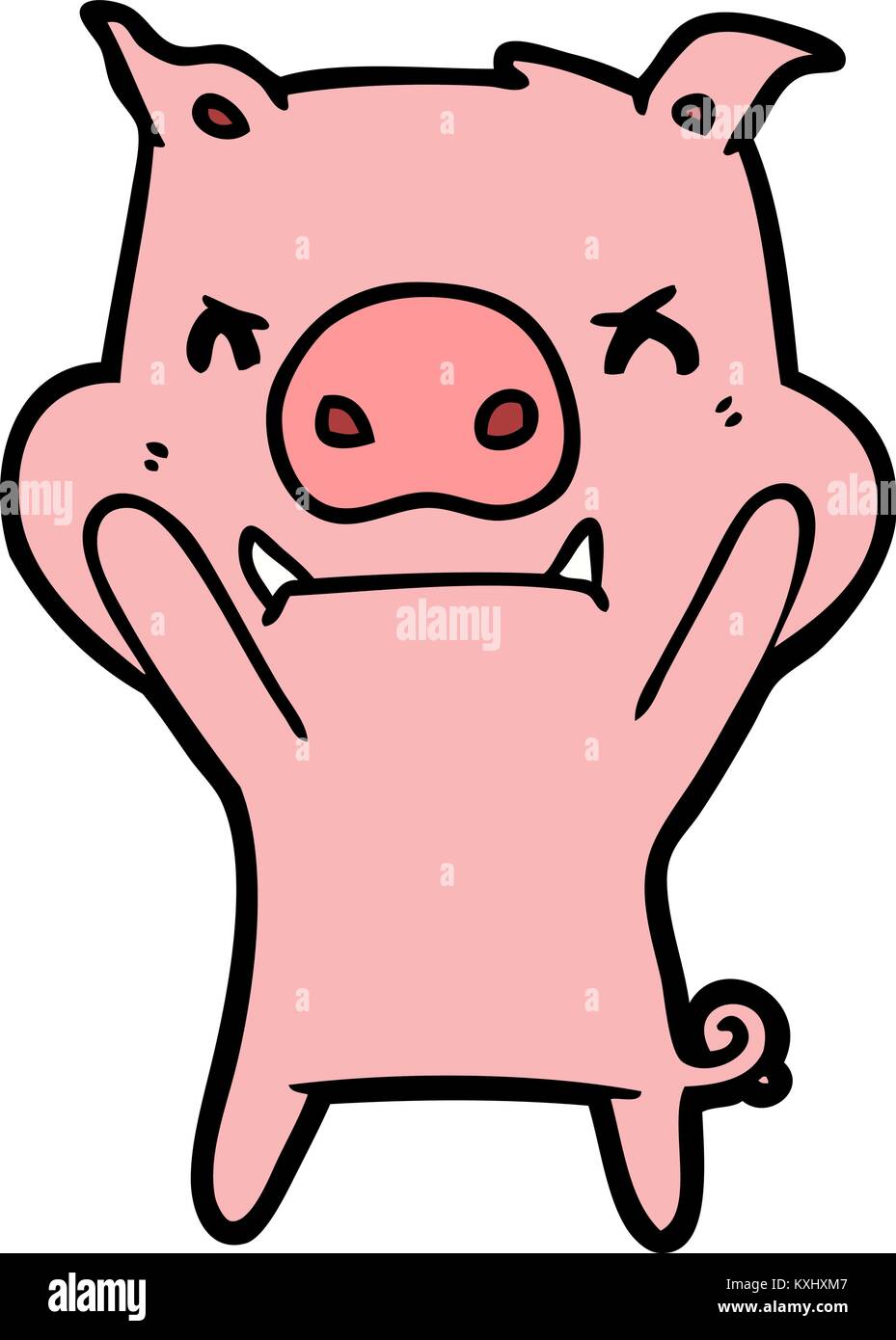 angry cartoon pig Stock Vector Image & Art - Alamy