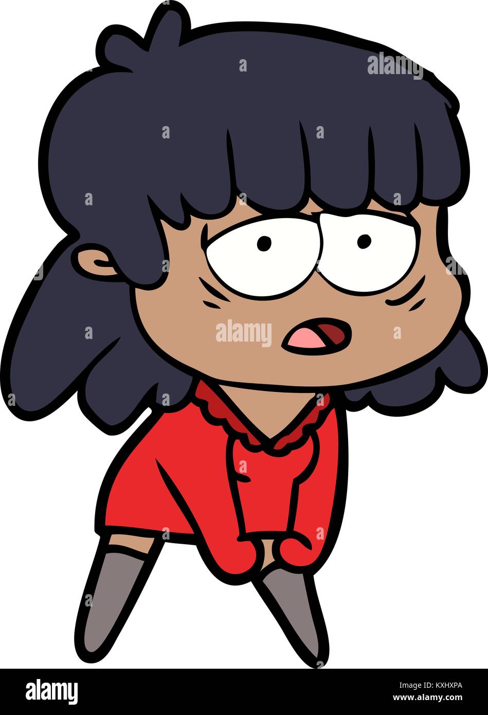 cartoon tired woman Stock Vector Image & Art - Alamy