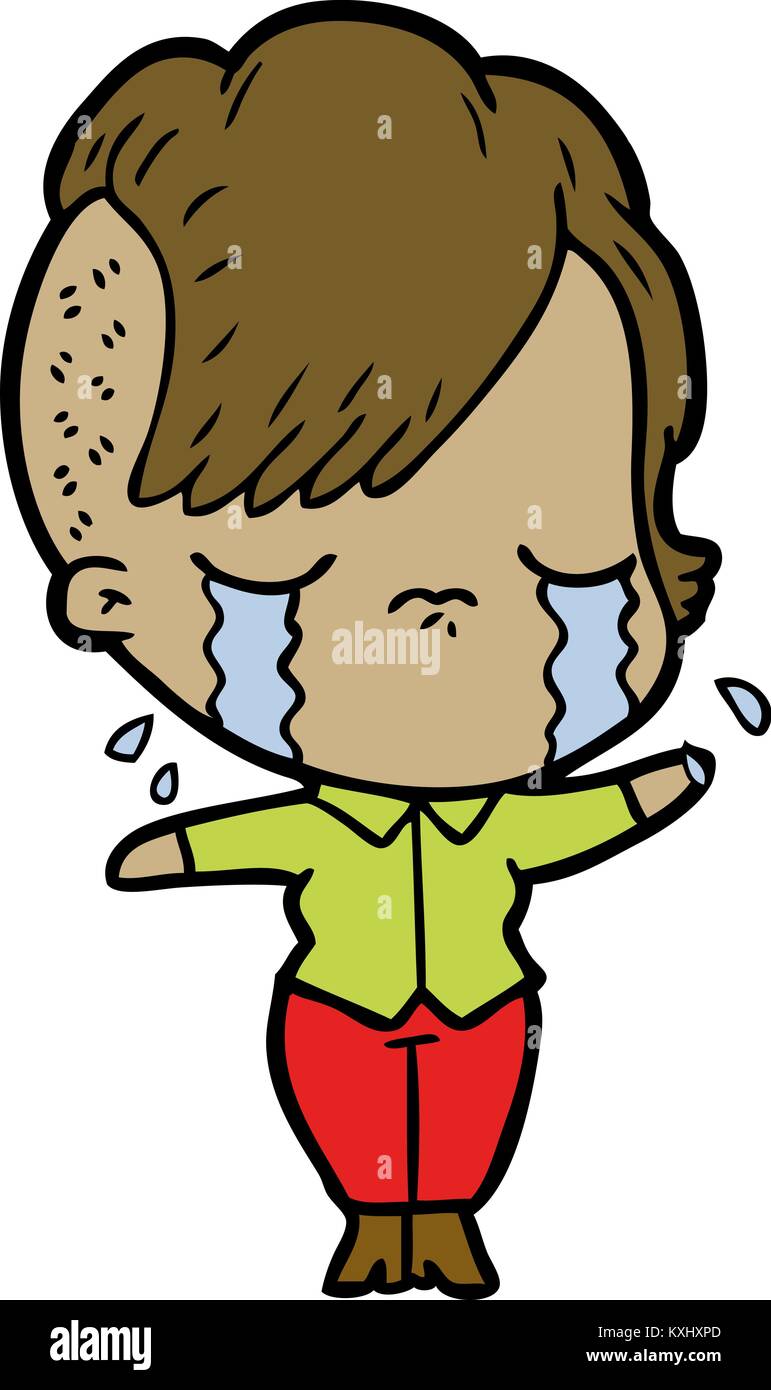 cartoon crying girl Stock Vector Image & Art - Alamy